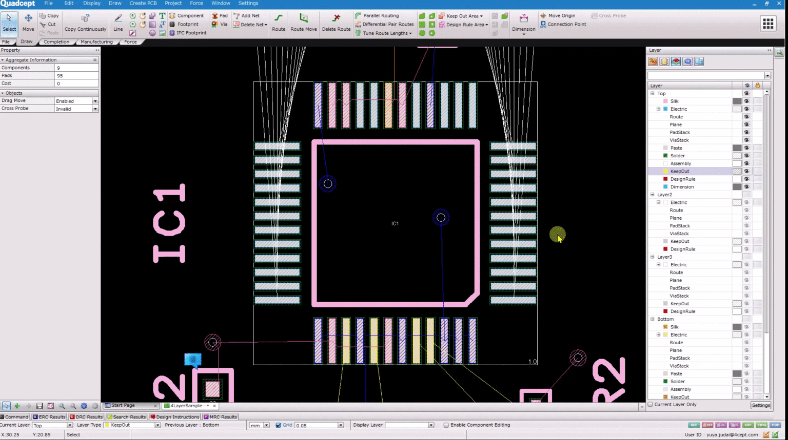 The method of creating Keep Out Areas changes from v10.7 | Quadcept ...