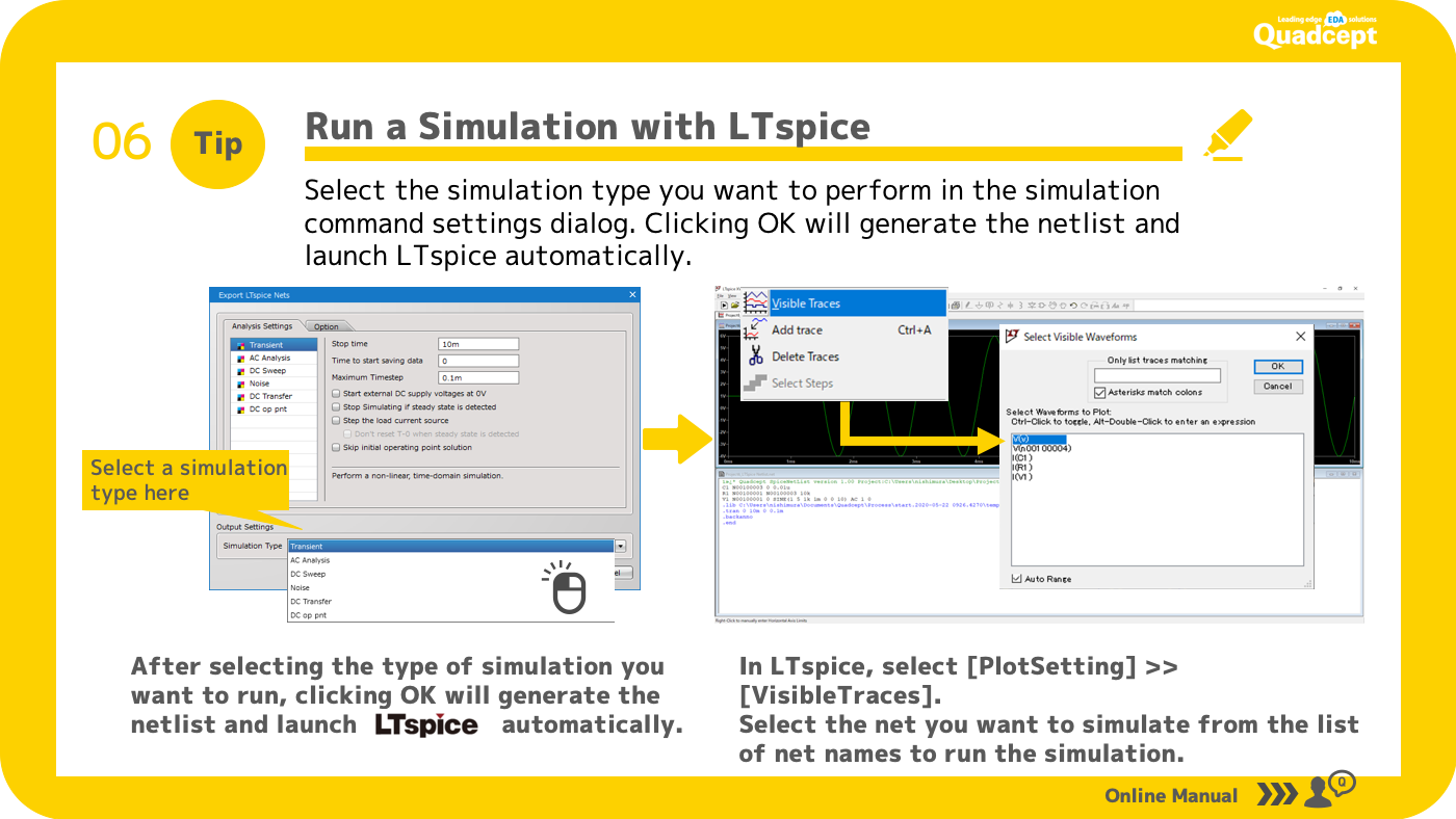 06 : Run a Simulation with LTspice | Quadcept Help Center
