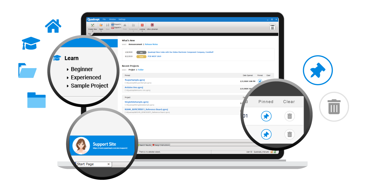 Basics of Start Page and Design Screen | Quadcept Help Center