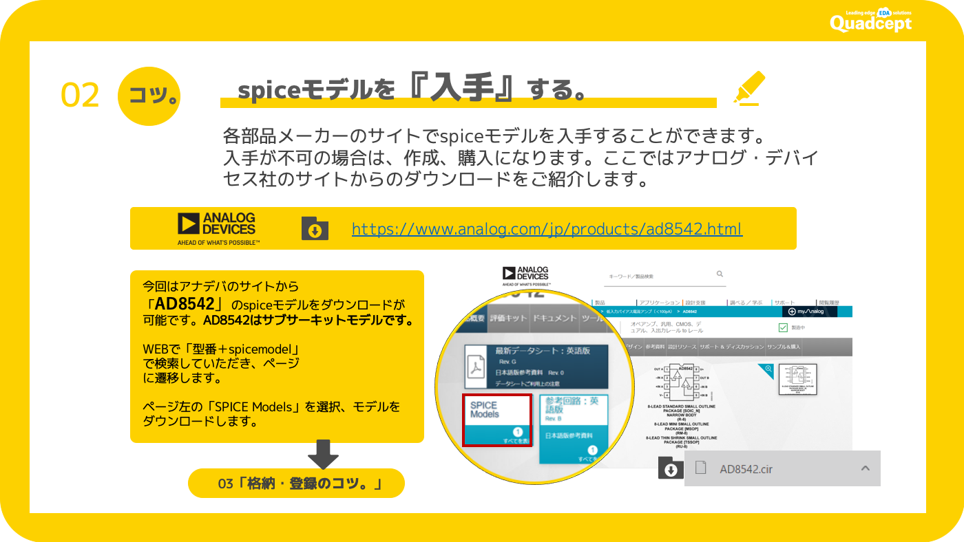 【02】spiceモデルの『入手』のコツ | Quadceptヘルプセンター